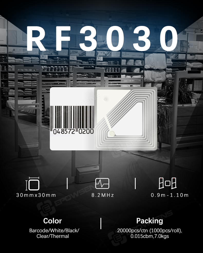 Anti theft customizable EAS soft rf security label, anti theft eas rf ...