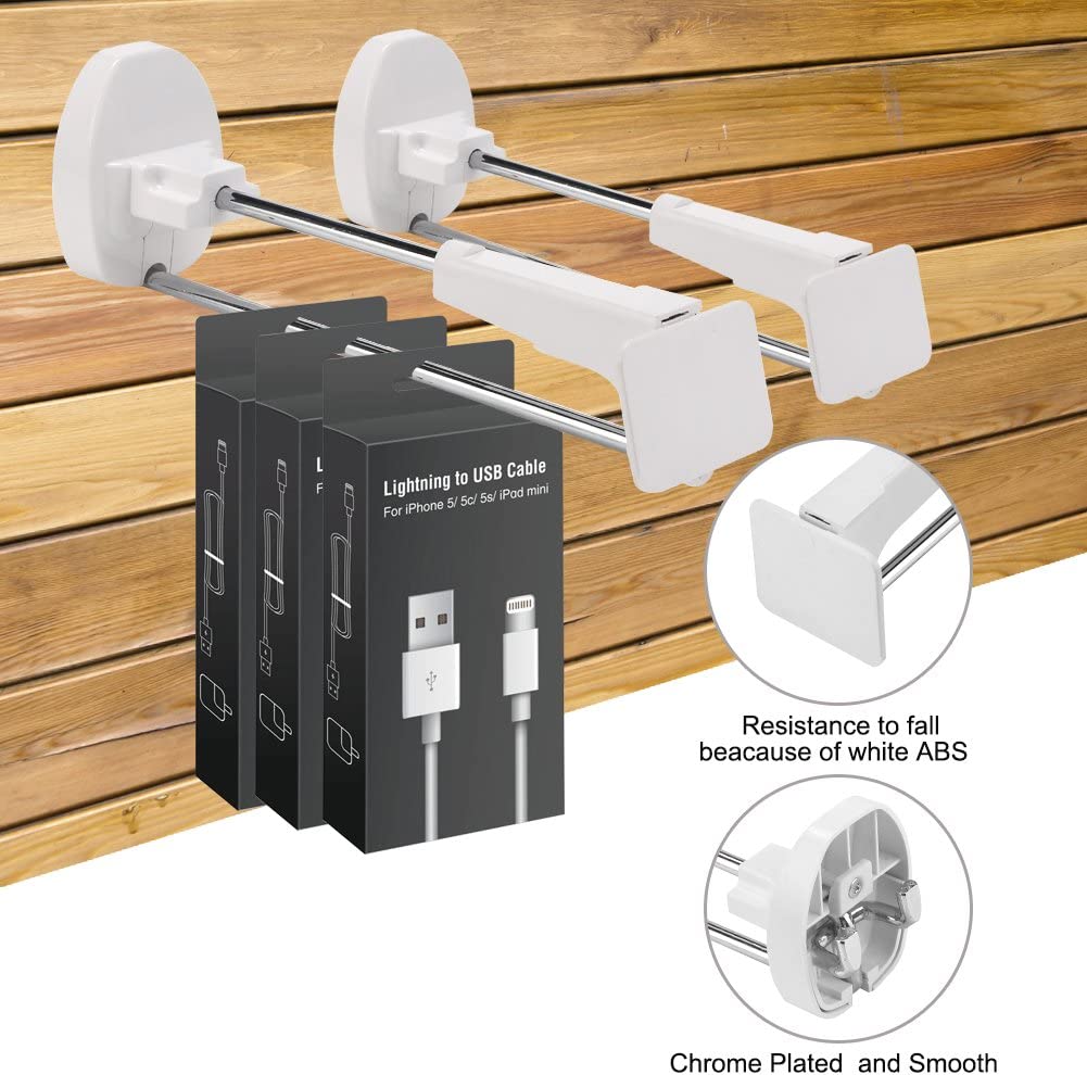 Retail security display stop lock shelf slatwall pegboard hook for ...